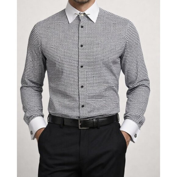 Steven Land | Shirts | Steven Land Men Dress Shirt 6 3435 French Cuff ...